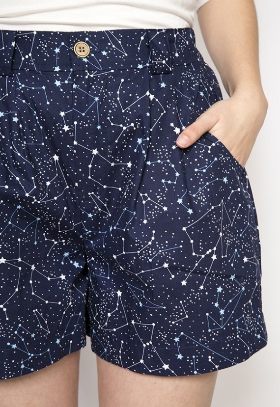 Shorts color azul marino constelaciones- Ropa mujer SusiSweetdress